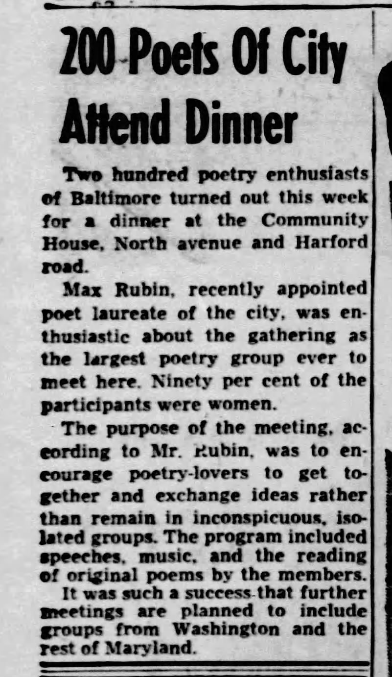 Timeline – History of Poetry in Baltimore / 1945 to the present